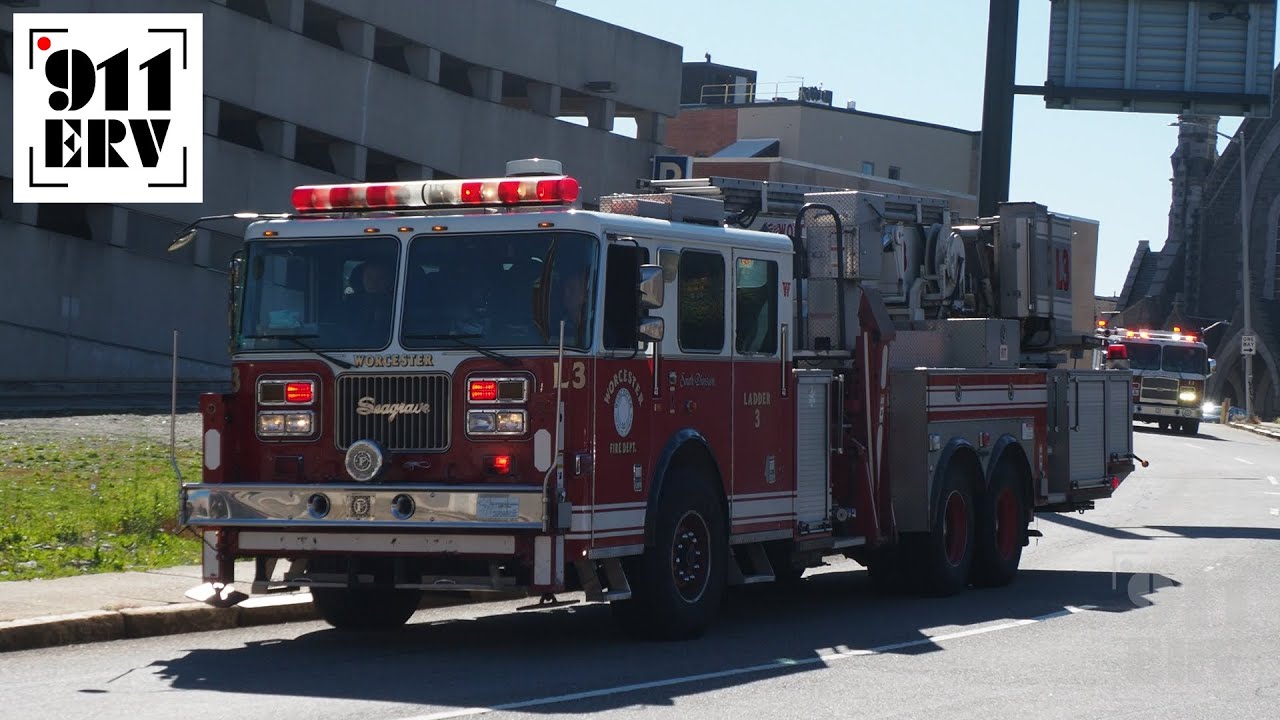 Worcester Fire Trucks Responding | Engine 13, Ex-Ladder 3, and Engine 2 ...