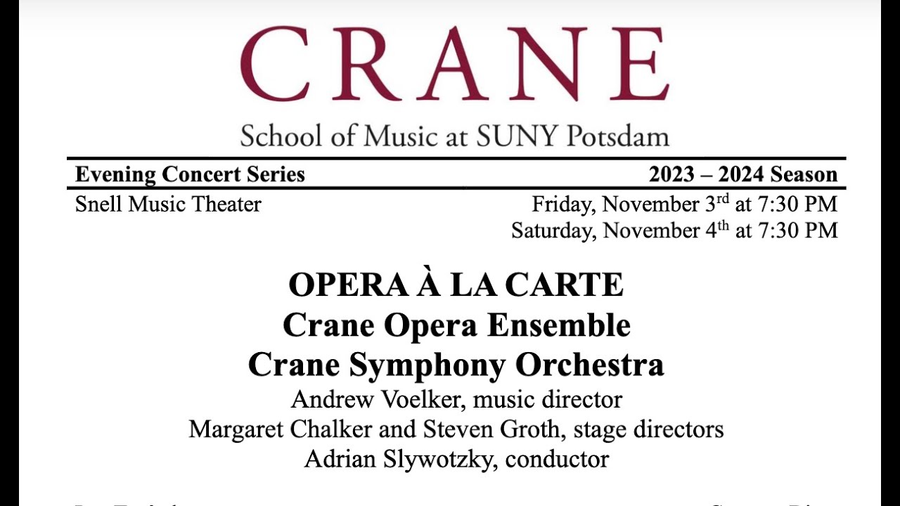 ‘Opera à la Carte’ – Crane Opera Ensemble Performance - YouTube