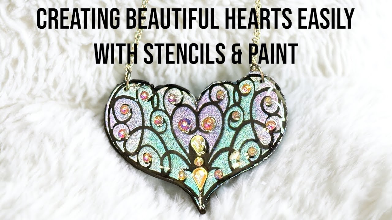 Polymer clay stencils & paint technique, heart, DIY, Valentines, EASY ...