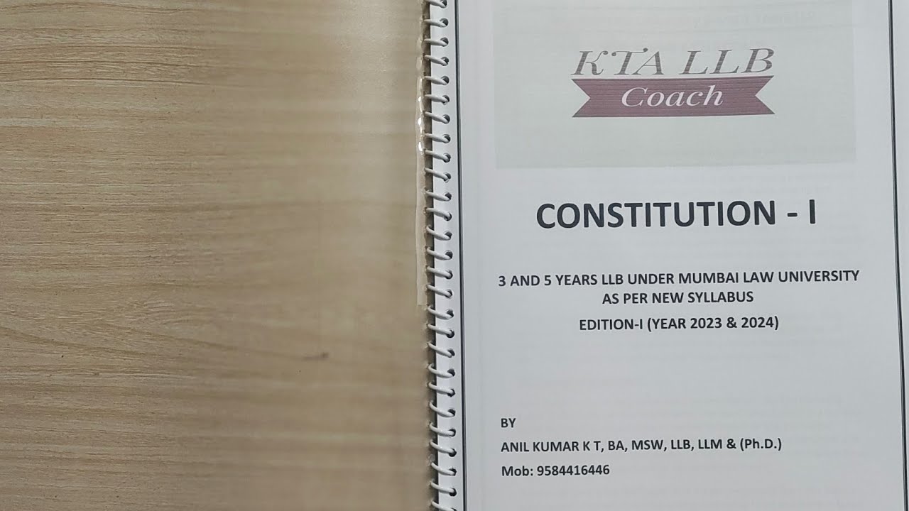 Constitution -I notes for 3 and 5 Years LLB Mumbai University by Anil ...