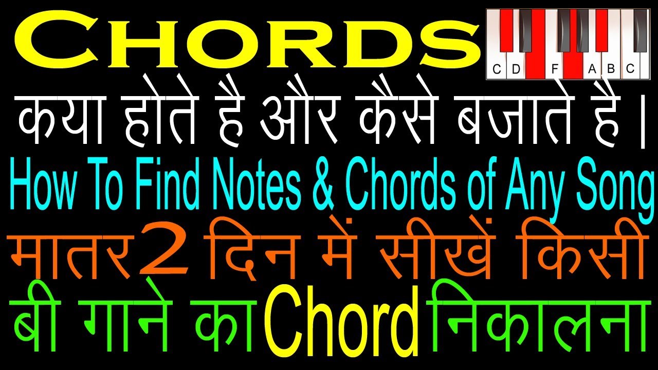 How To Find Notes & Chords Of Any Song Lesson For Beginners (Lesson 1 ...