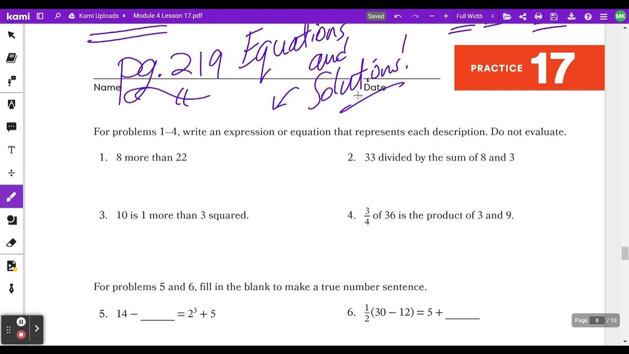 Eureka Squared - Grade 6 - Module 4 - Lesson 17 - YouTube