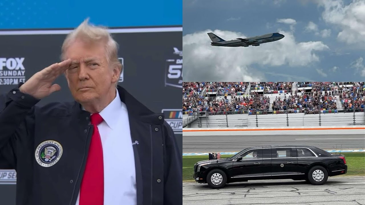 President Donald Trump Visits Daytona 500 NASCAR Race - YouTube