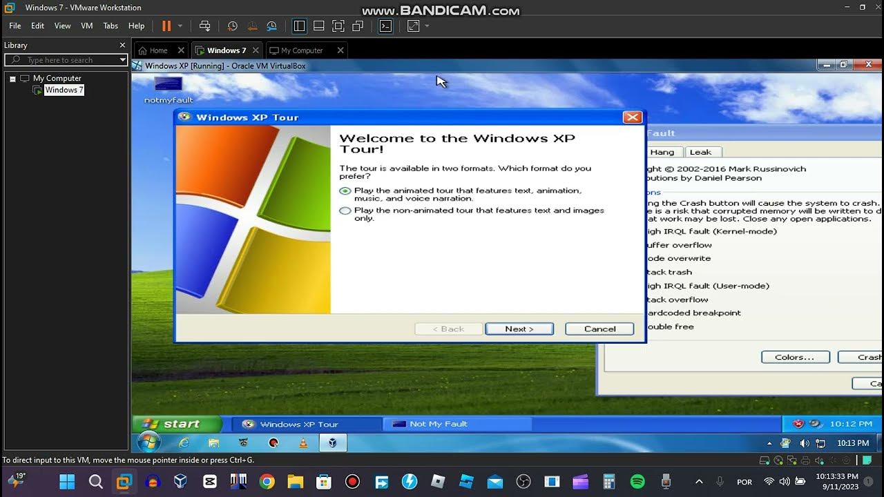 Windows XP VM Has BSOD in Windows 7 VM (VMware Workstation Pro 17) - YouTube