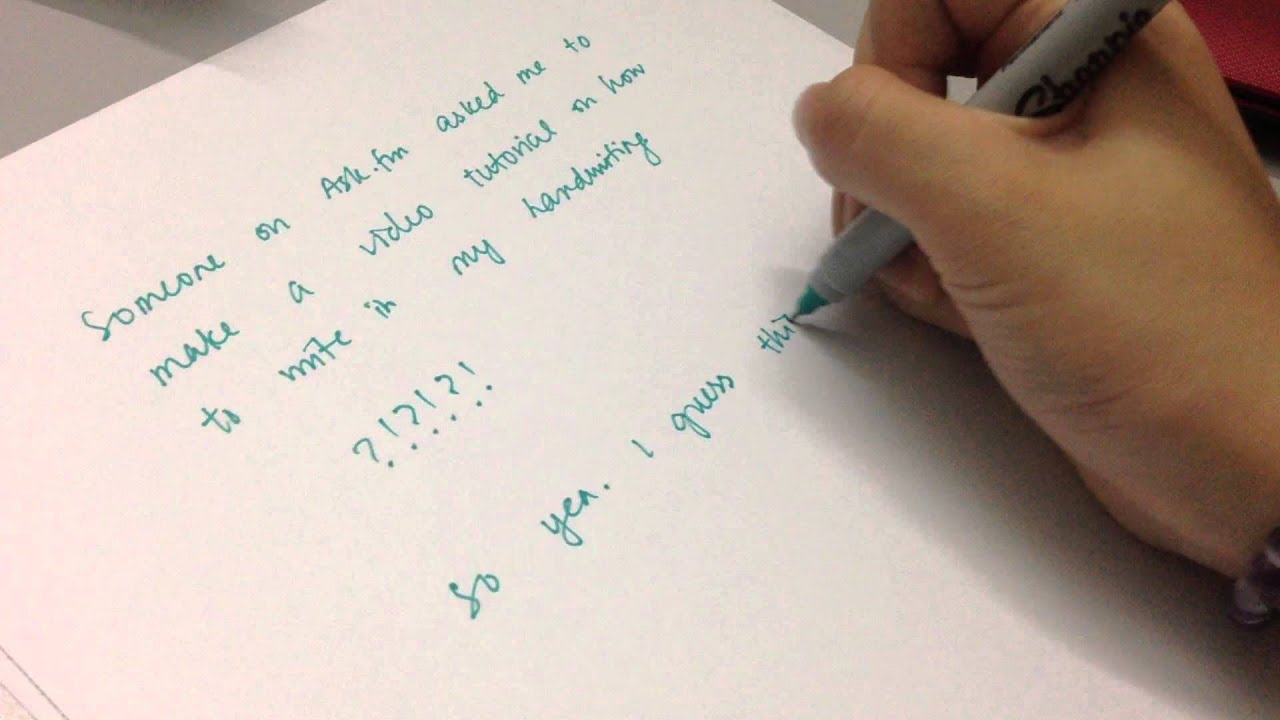 Handwriting Tutorial - YouTube