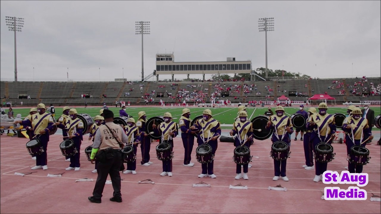 St Aug Marching Band Drumline 2020 After Halftime performance - YouTube
