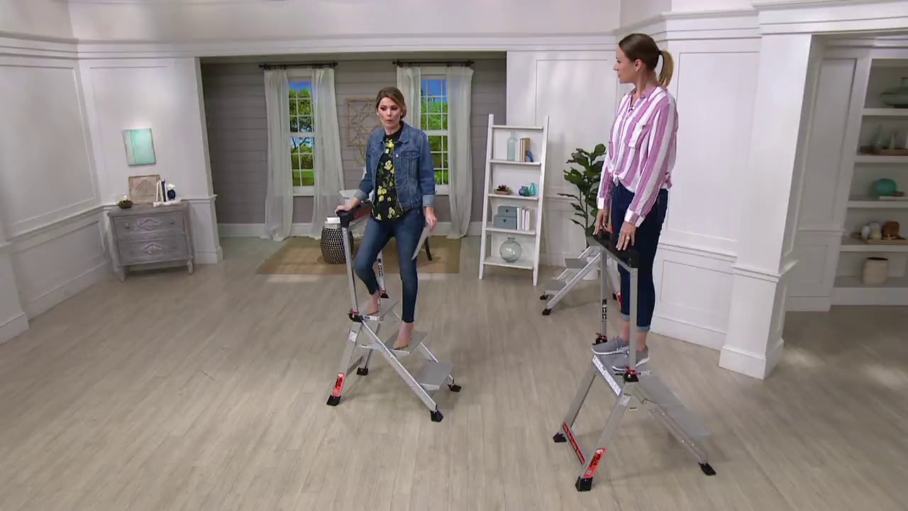 Little Giant Jumbo 3-Step Lightweight Step Stool w/ Safety Bar on QVC ...