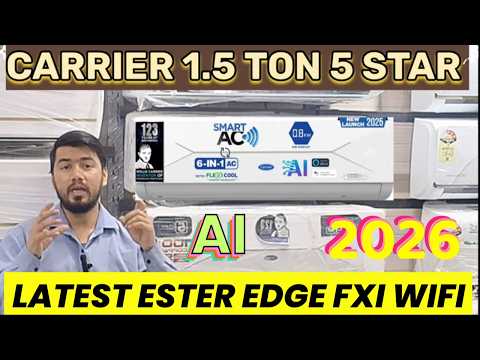 Carrier Ester Edge FXi 1.5 Ton 5 Star Smart Wi-Fi AC with 6-in-1 Flexicool & PM 2.5 Filter