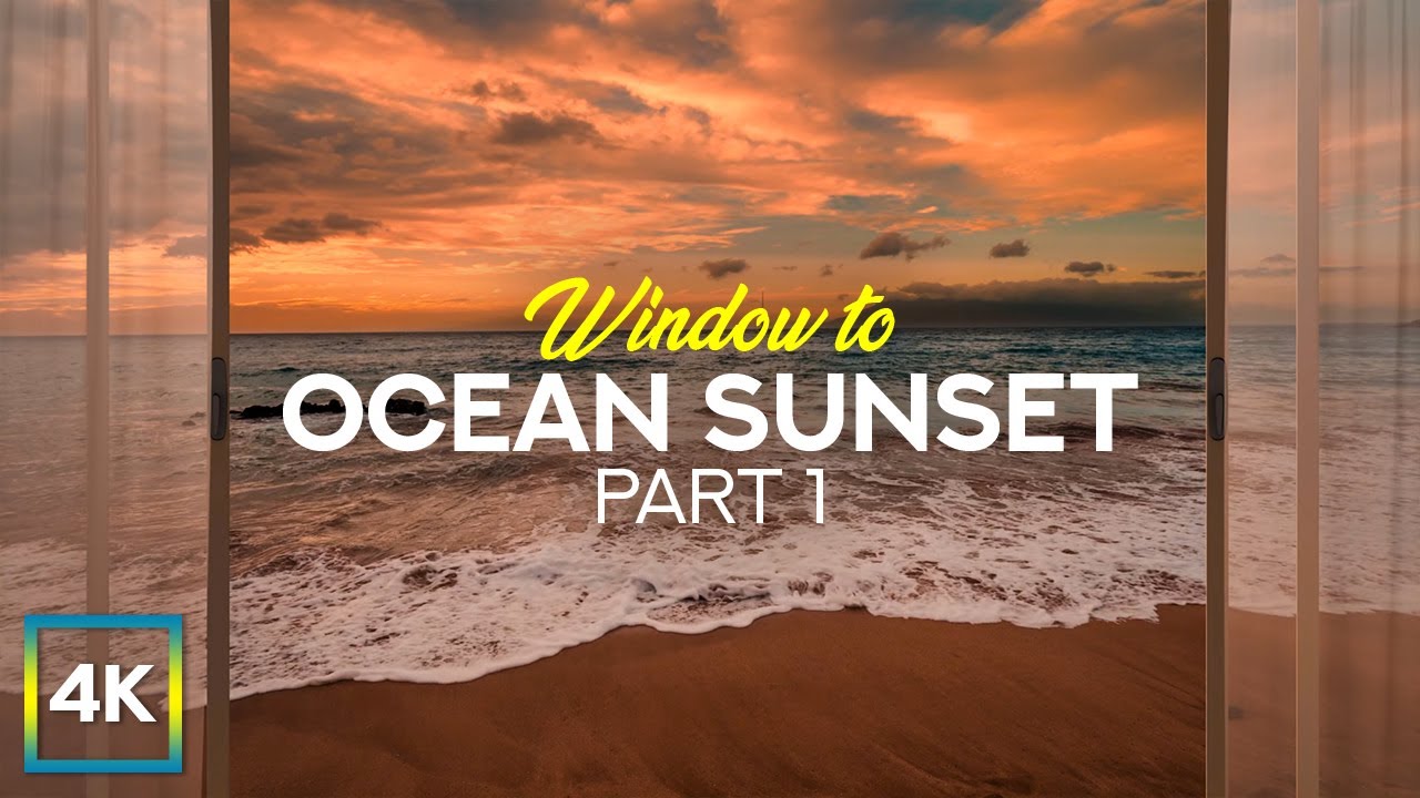 Breathtaking Window View from a Beach House - 4K Ocean Sunset + Calming ...