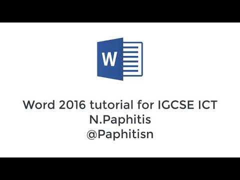 Word Processing (Microsoft Word) IGCSE ICT (0417) - YouTube