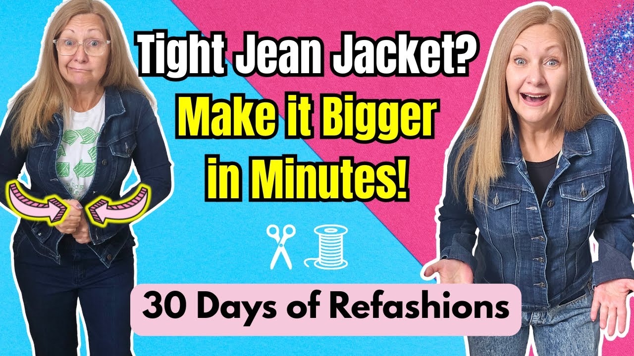 How to Make a Jean Jacket Bigger | DIY Upsize Denim Jacket Tutorial ...
