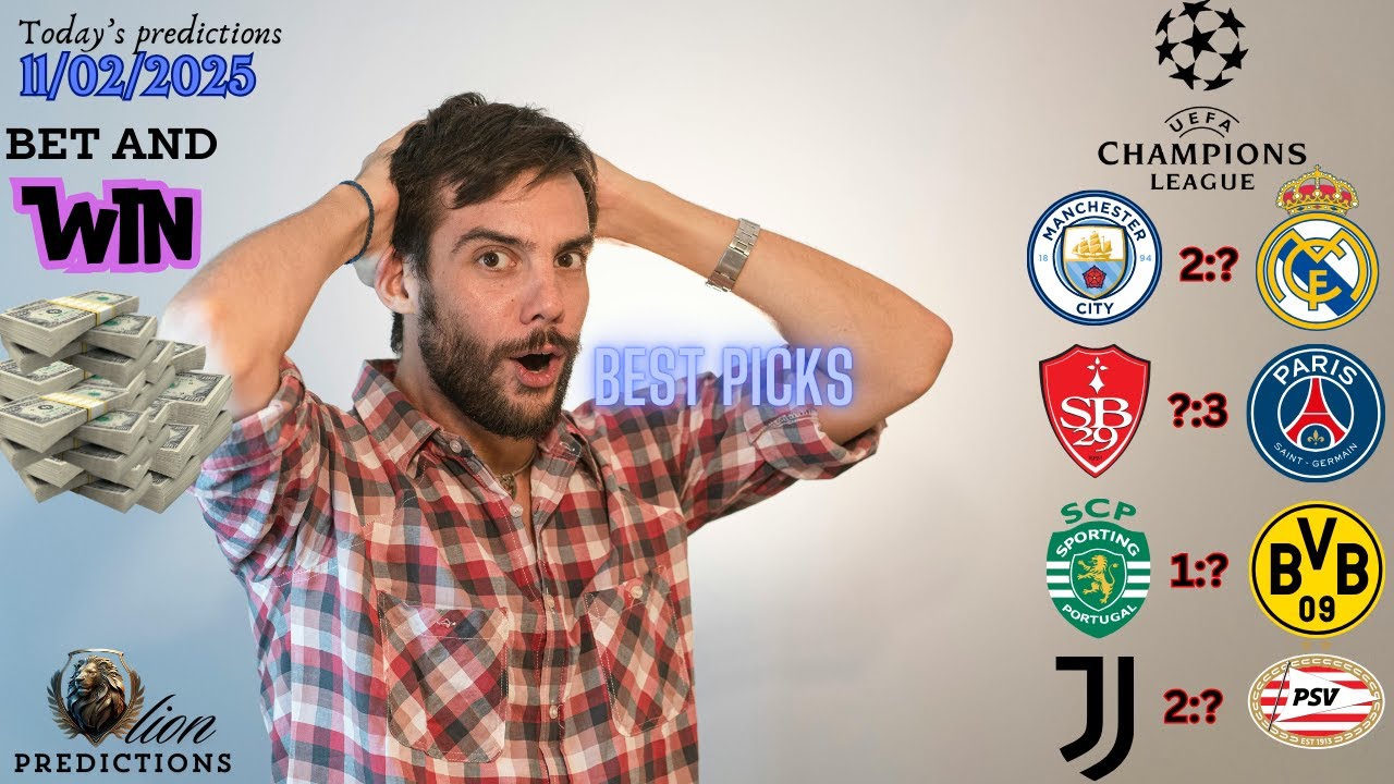 Champions League Predictions Today | Corners | Goals | 11/02/2025 ...