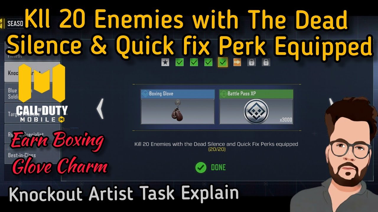Kill 20 Enemy with Dead Silence and Quick fix Perk Equipped | Knockout Artist | Call of Duty ...