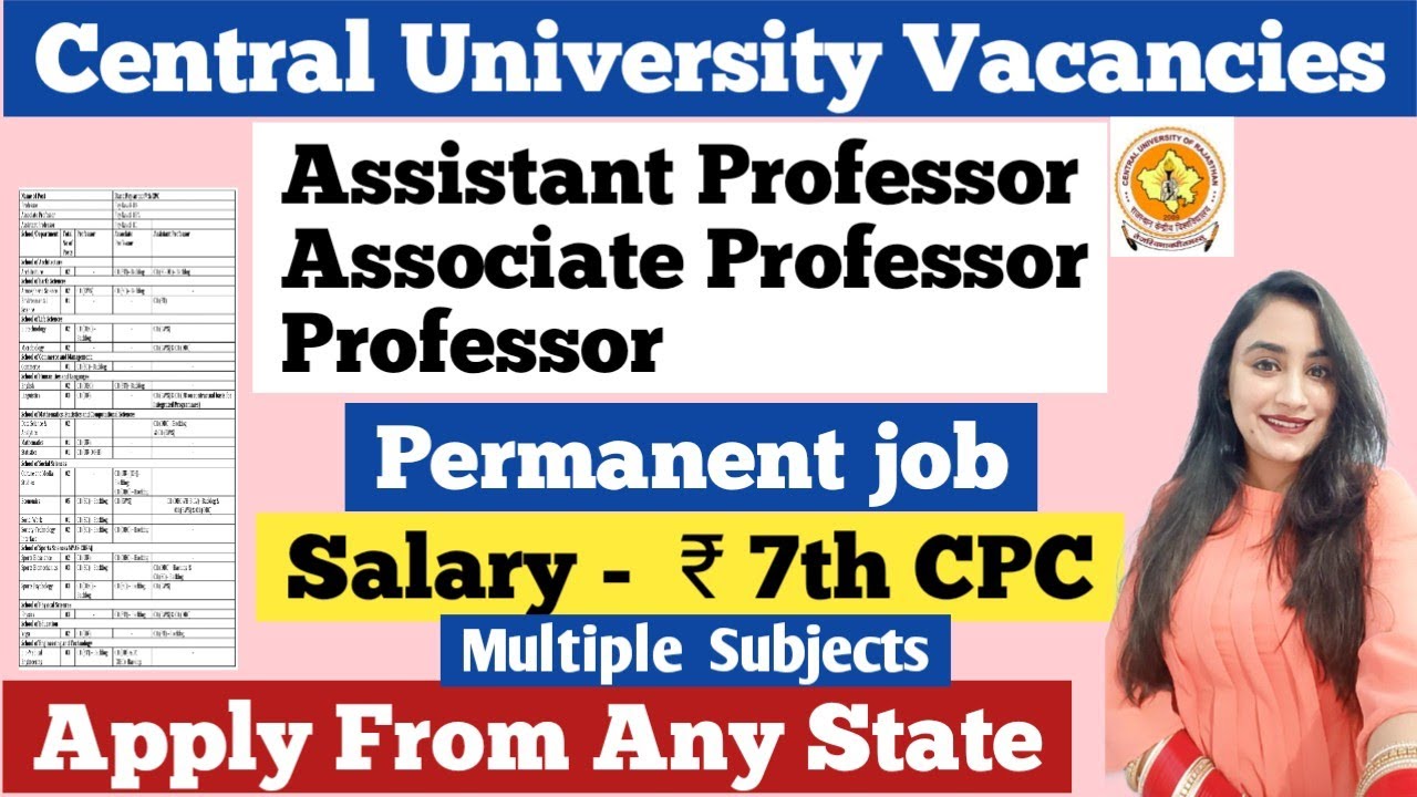 central University teaching recruitment | assistant professor ...