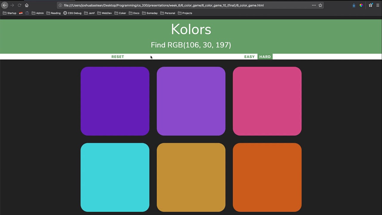 Full Stack Web Developer Course: 6_11 - Color Game Pt. 1 - YouTube