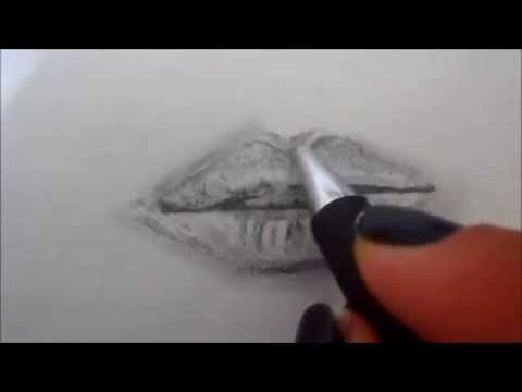 basit ve gerçekçi dudak çizimi - Realistic and basic lip drawing - Blanchefleur Art