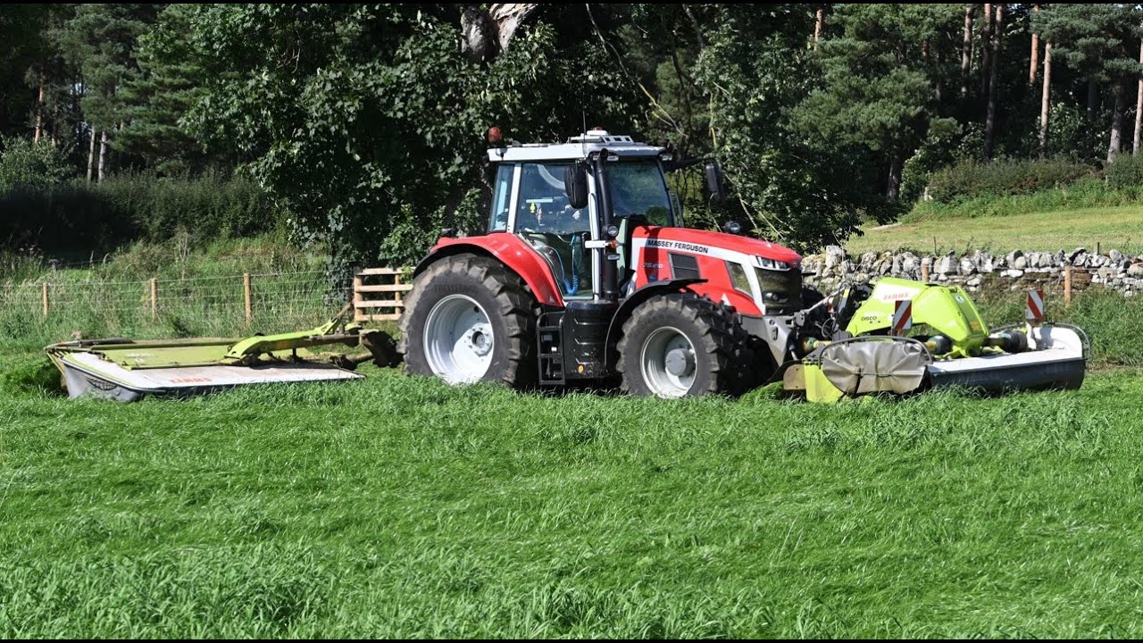 Cumbrian Silage 2023 - Mowing with NEW Massey Ferguson 7S.210 & Claas ...