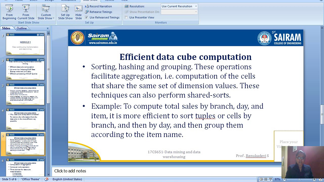 Lecture Video 17cs651 Module2 Efficient Data Cube Computation 2 Youtube