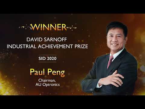 AUO Chairman Paul Peng 's Award-winning Talk - SID David Sarnoff Prize ...