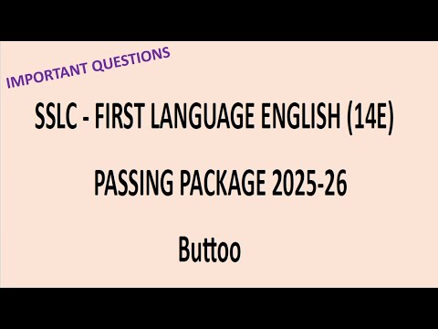 KSEEB I SSLC I1ST LANG ENGLISH PASSING PACKAGE 2025-26 SERIES I POEM ...