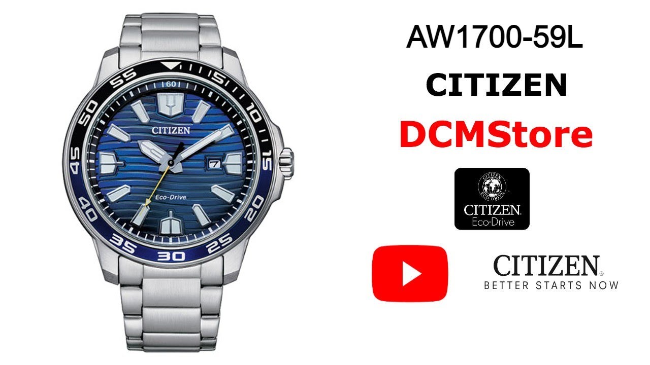AW1700-59L Citizen Ecodrive Sport Blue Dial Stainless - YouTube