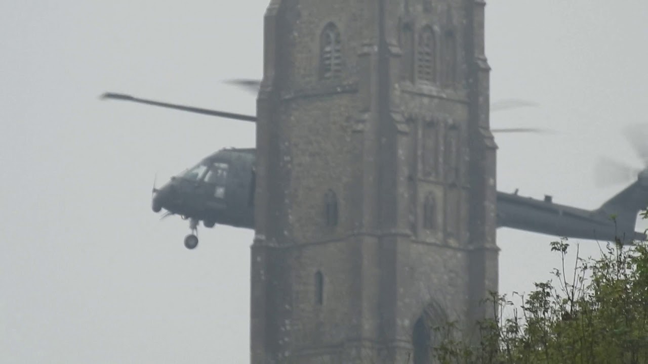 Glastonbury Tor .Merlin helicopter - YouTube