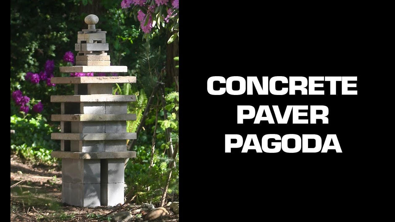 DIY concrete paver pagoda for Japanese garden or bonsai companion - YouTube