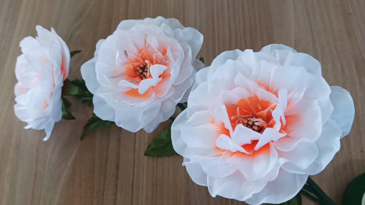 DIY || Bunga Dahlia || Tutorial Membuat Bunga Dari Pita Satin - YouTube