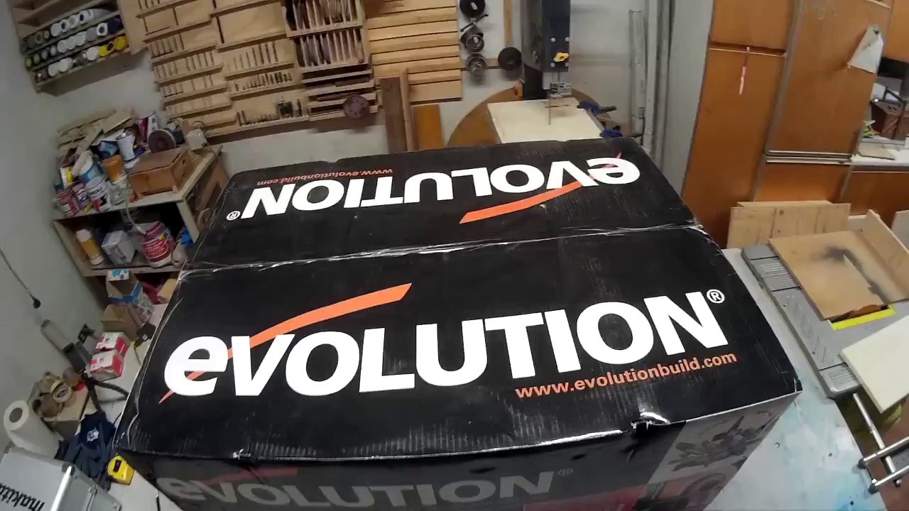 Evolution Rage3-DB Miter Saw: Unboxing and first cut - YouTube