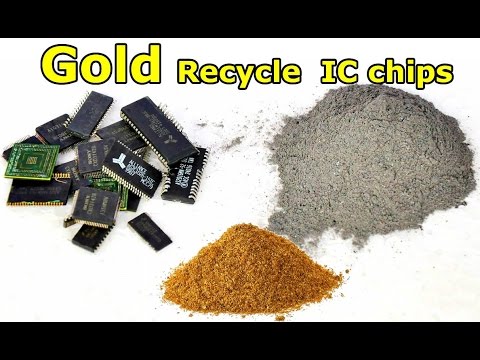 Gold recycling of IC chips. gold recovery IC chips. - YouTube