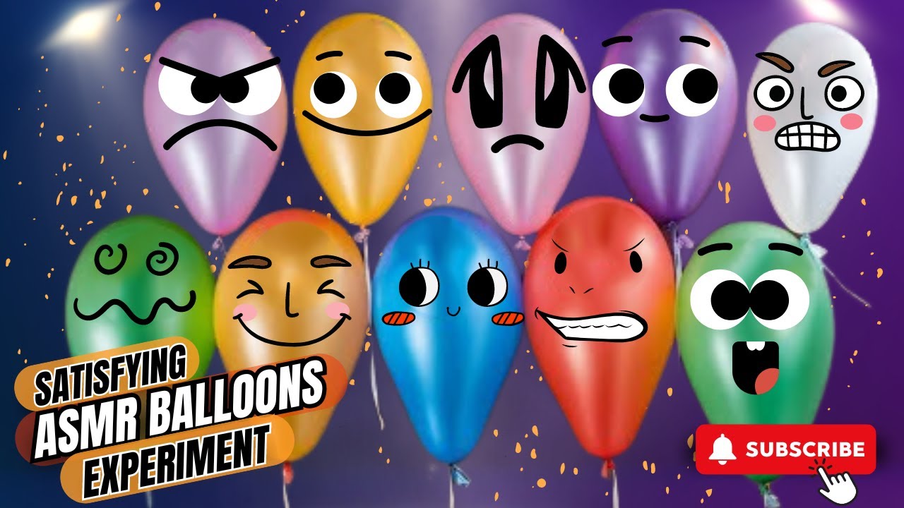 SATISFYING SQUEEZING COLORFUL BALLOONS ASMR Sound Effect | Funny Slime ...