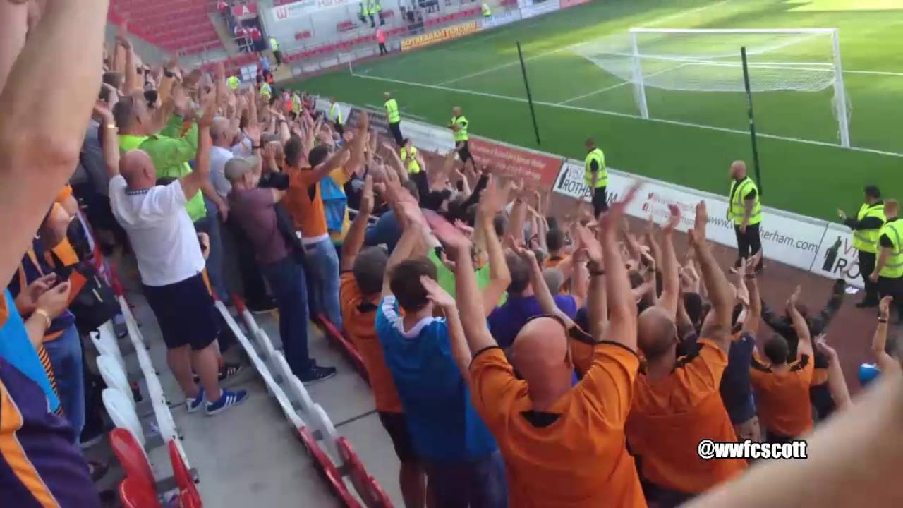 Bodvarsson & Wolves fans doing the Icelandic Viking Clap at Rotherham ...