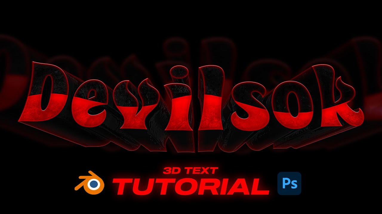 How to make *3D TEXT* using blender and photoshop - YouTube