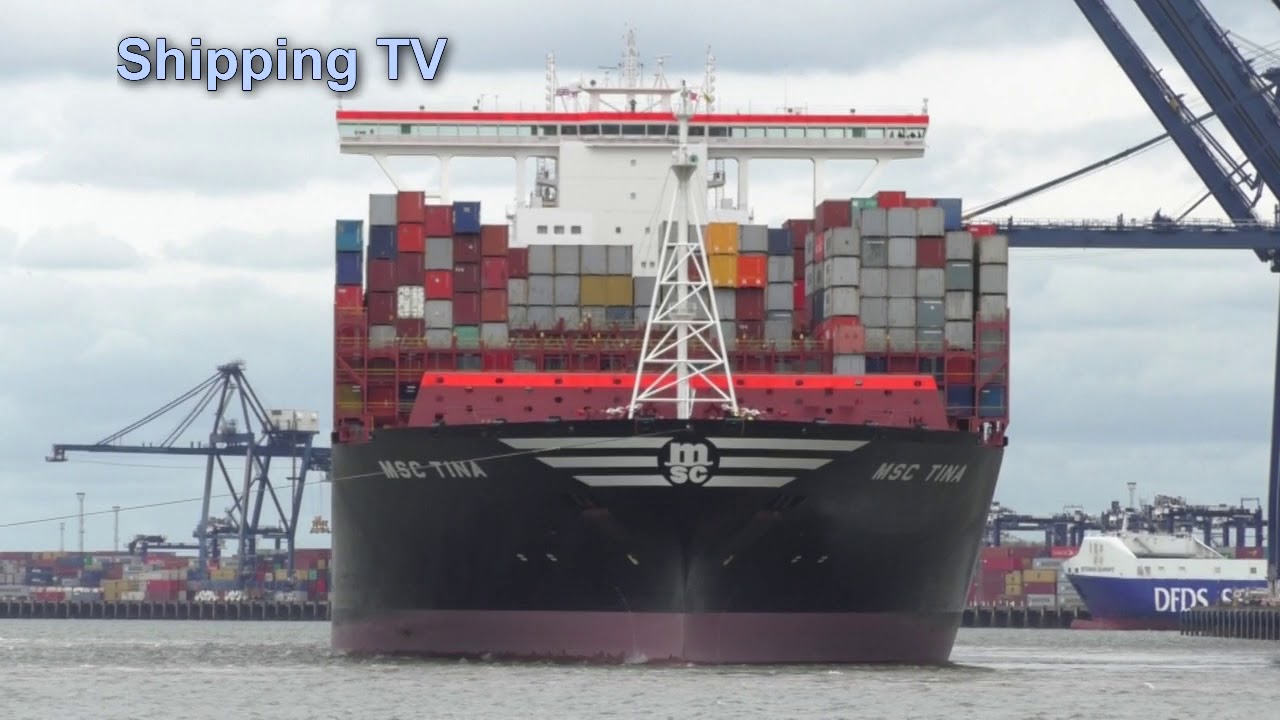 Ultra Large MSC Tina sails, on the morning of 23 April, 2018 - YouTube