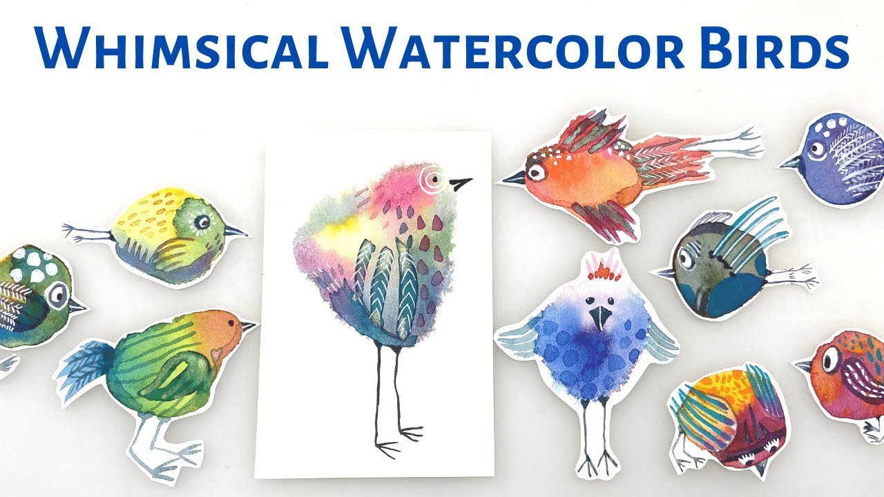 EASY Whimsical Watercolor Birds ANYONE CAN PAINT - YouTube