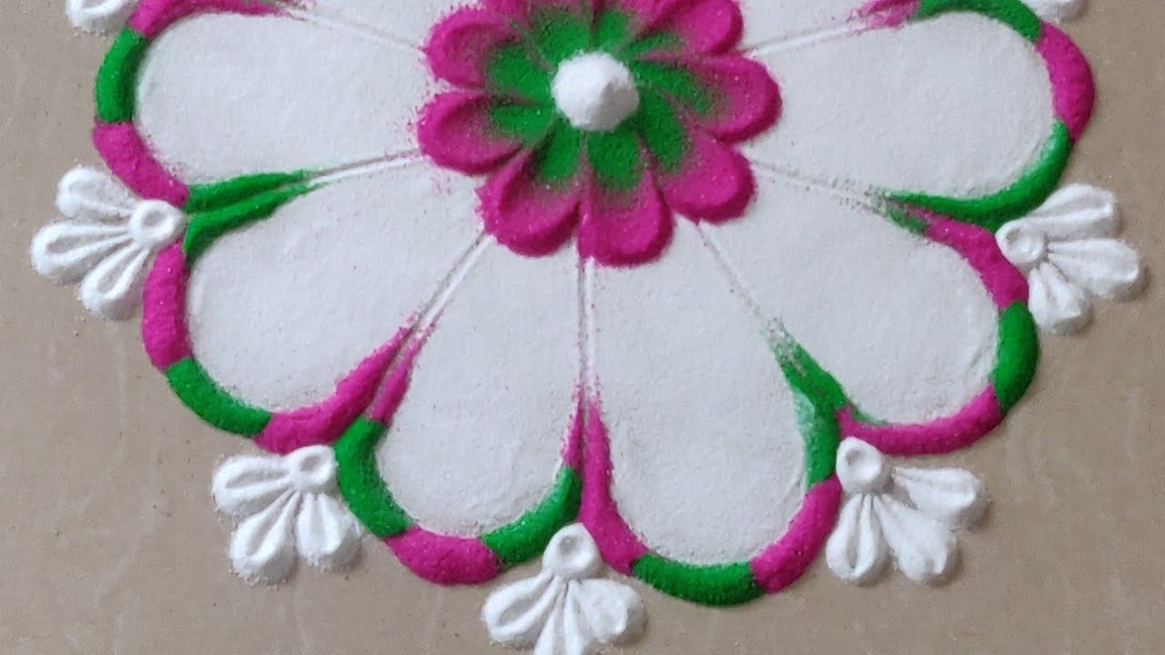 Very easy rangoli for Beginners /daily rangoli design - YouTube