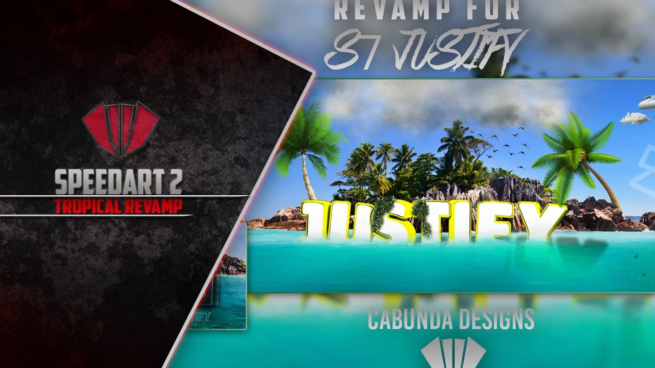 SpeedArt #2 Tropical Twitter Header Photoshop SpeedArt - YouTube