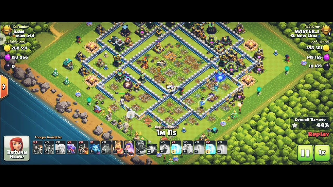 Clash of Clan Town Hall 14 perfect 3 star for Super archer blimps..COC ...