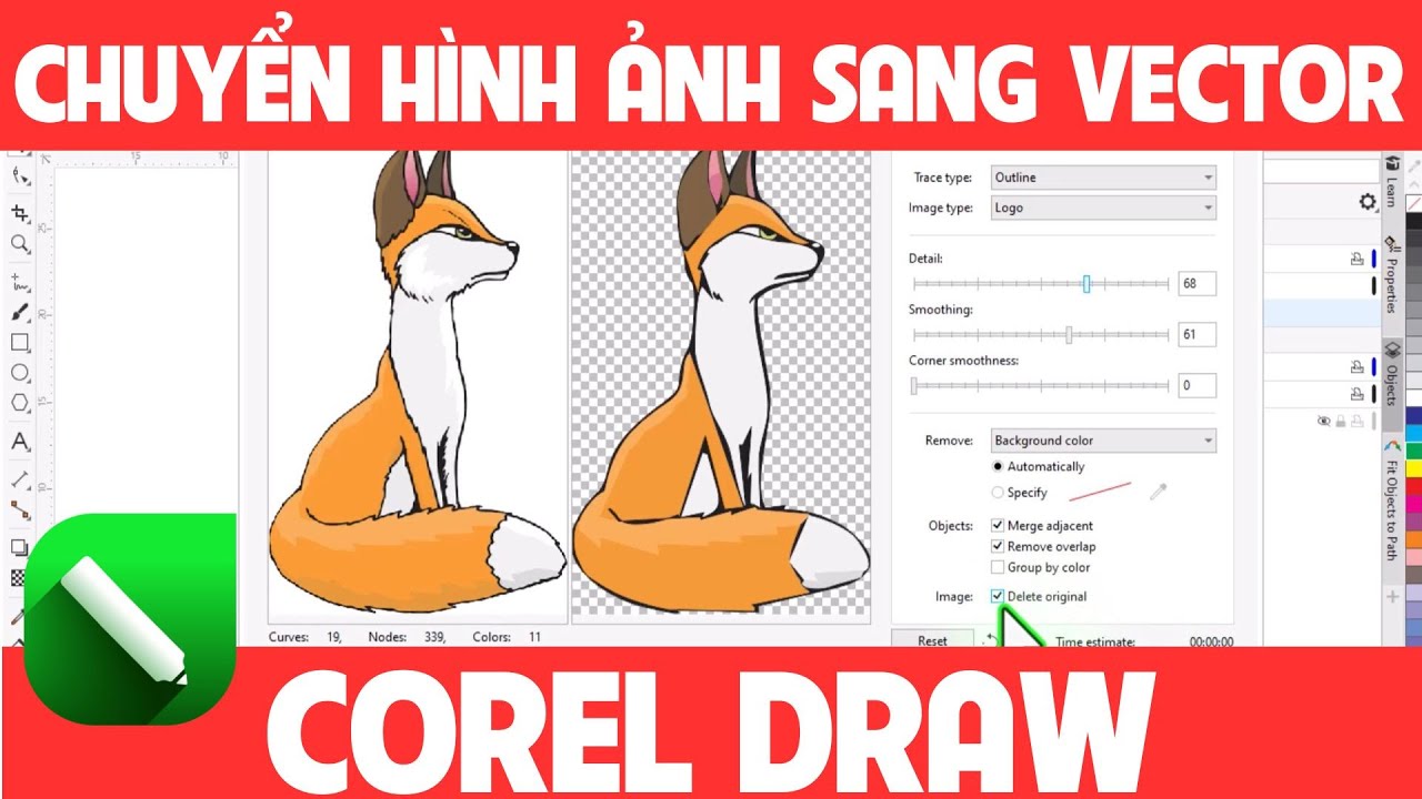 Hướng dẫn chuyển hình ảnh sang vector bằng Corel Draw - YouTube