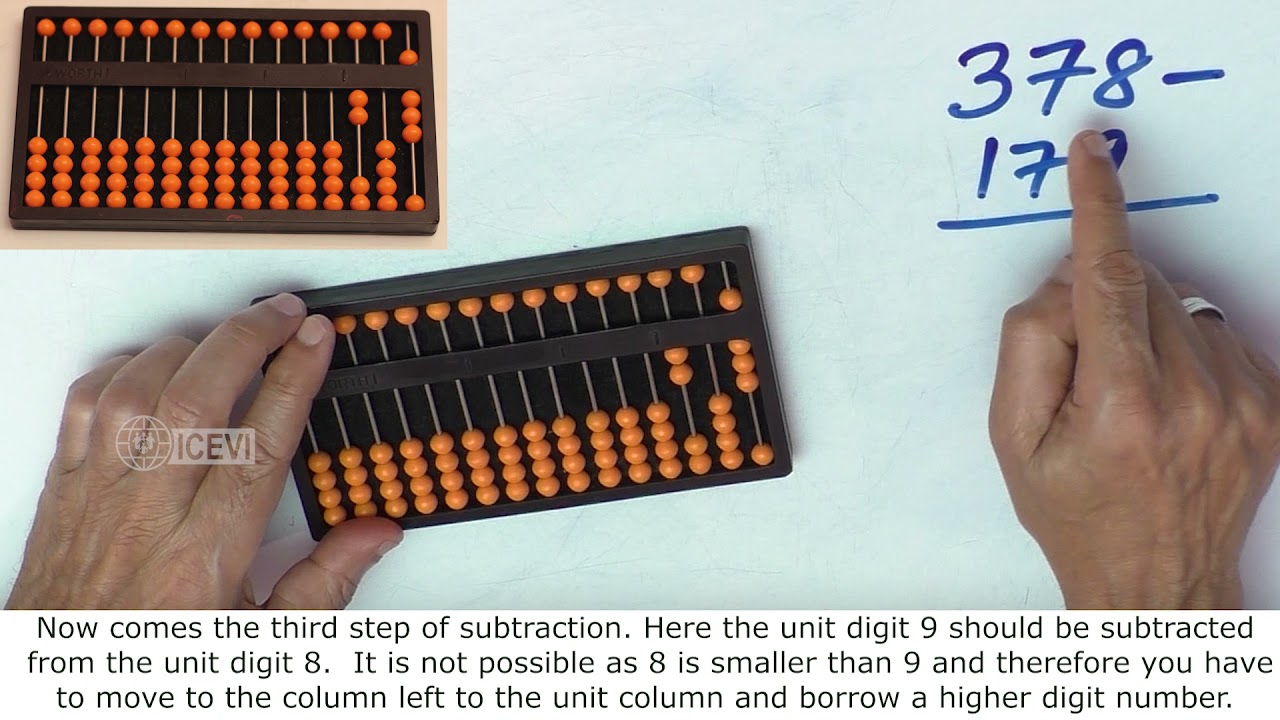 #31 Abacus Subtraction – Example: 378 - 179 - YouTube