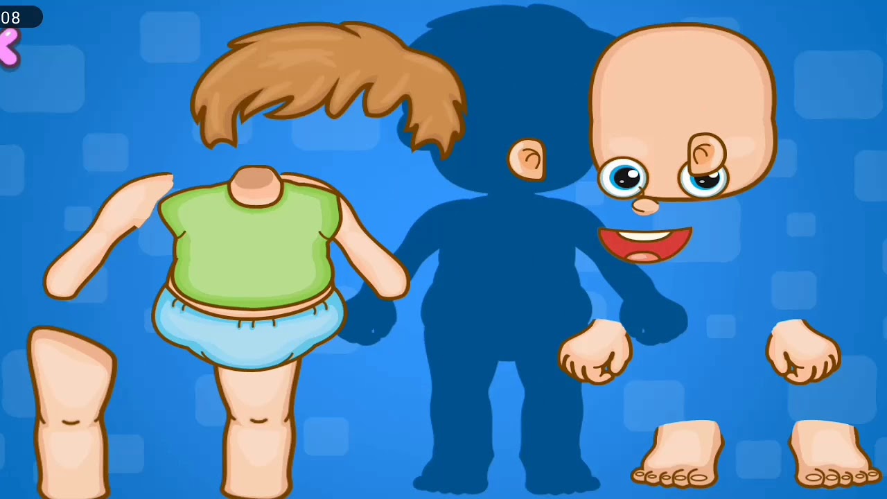 Baby Body Parts Game, Color Learning - YouTube