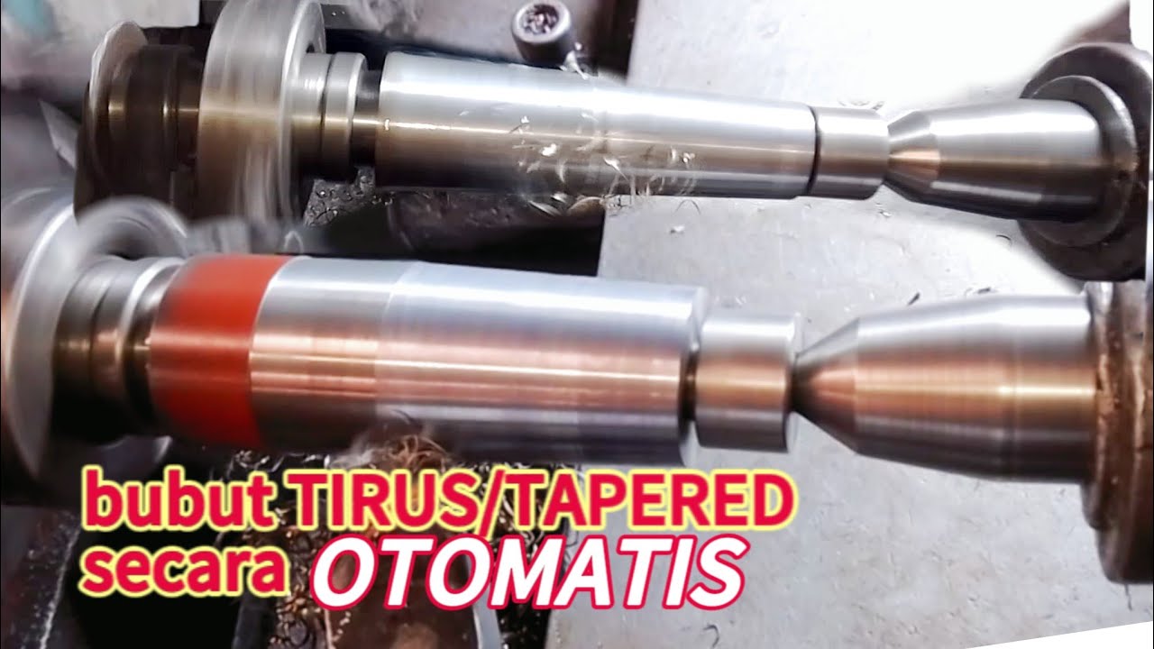 Bagaimana⁉️Bubut TIRUS/Tapered secara OTOMATIS di mesin bubut manual⚙️ ...