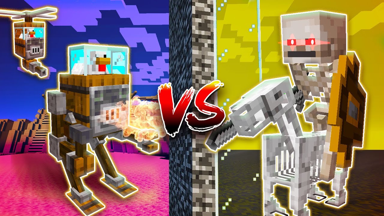 All Chickens vs All Skeletons | Minecraft Mob Battle - YouTube