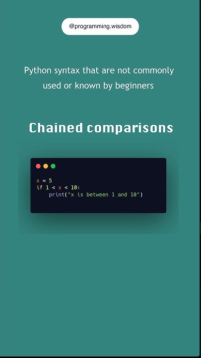 Python Chained Comparisons Programming Python Learn Learnprogramming Advanced Beginners 3211