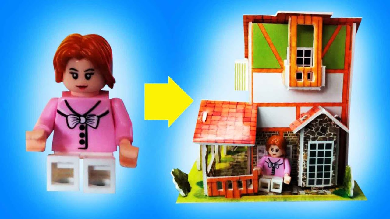 MINIATUR RUMAH BONEKA LEGO | RUMAH MINIMALIS MODERN | CARA MEMBUAT ...