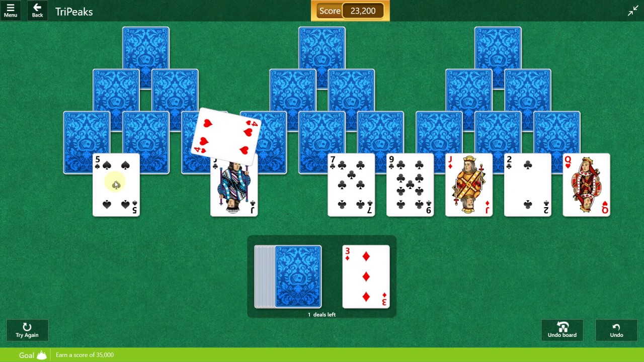 Microsoft Solitaire Collection - Tripeaks - May 24 2017 - YouTube