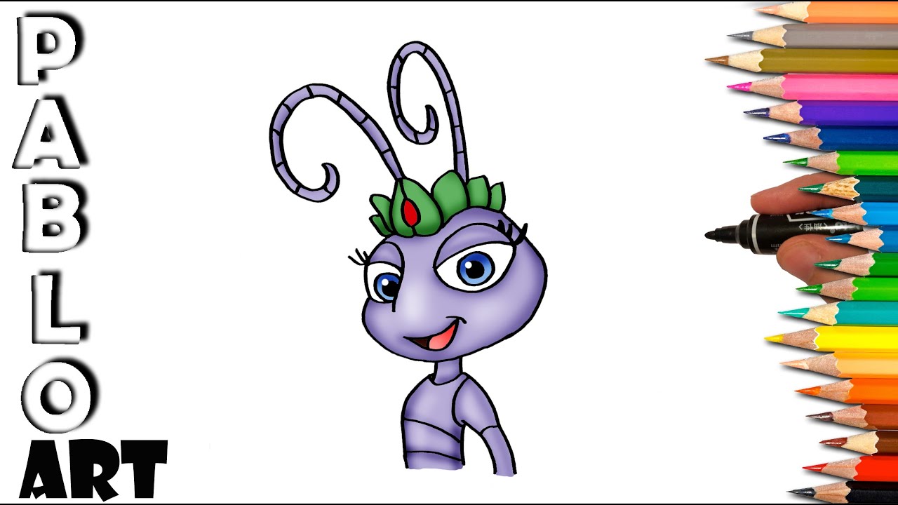How to draw Princess atta from Bugs life | Learn to Draw step by step ...