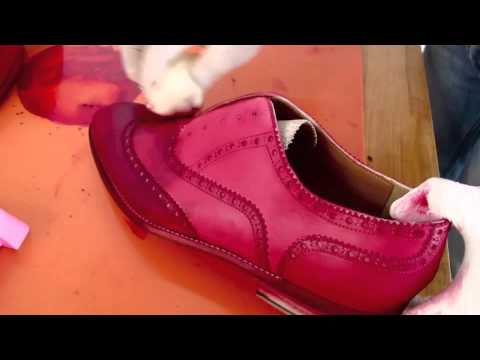Colouring and finishing - astonishing red shoes - YouTube