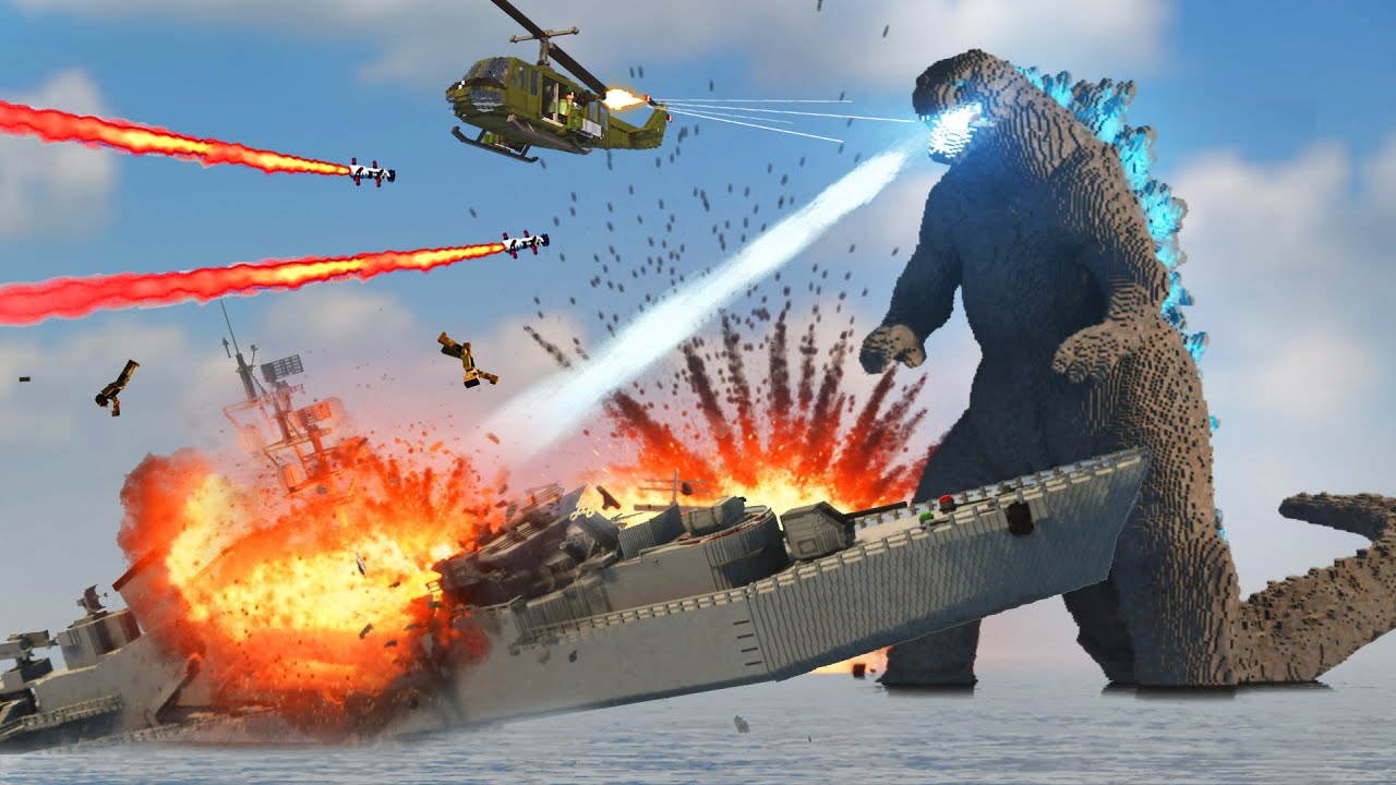 Realistic GODZILLA vs Battleships 😱 Teardown - YouTube
