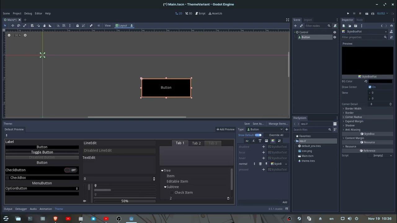 How to make theme type variation in Godot Engine - YouTube